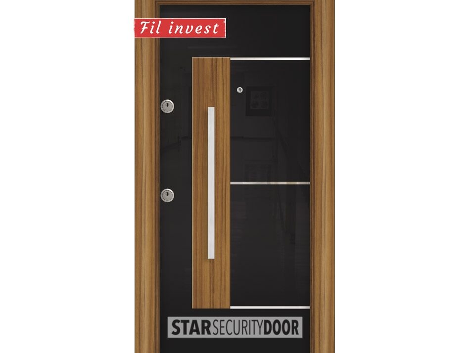 Врата Star Security Door серия Silod модел SD13 HG Черен Сащ - FIL Invest