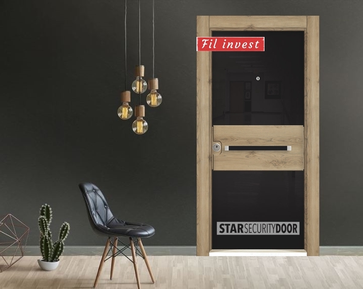 Врата Star Security Door серия Crystal модел CR5110 Черен асос