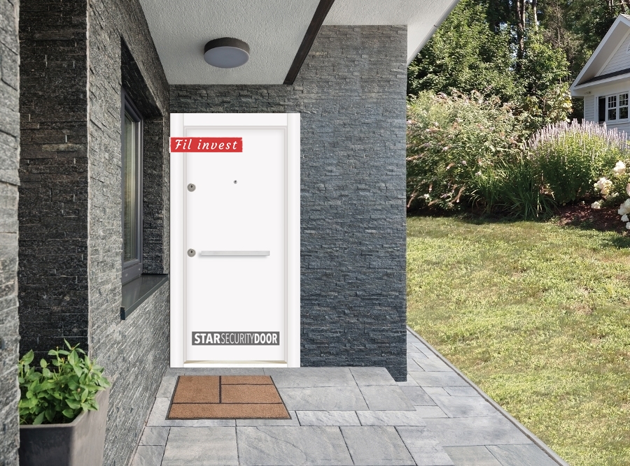Врата Star Security Door серия Outdoor модел LP Бял - FIL Invest