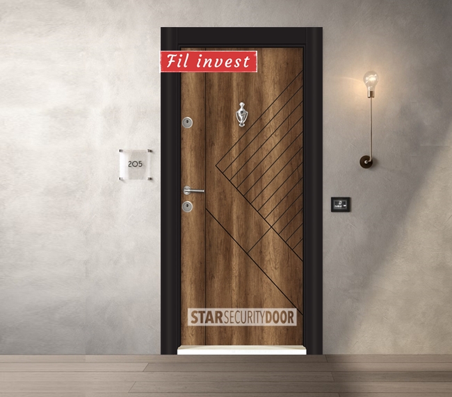 Врата Star Security Door серия Parkdoor модел SL219 Газез Орех