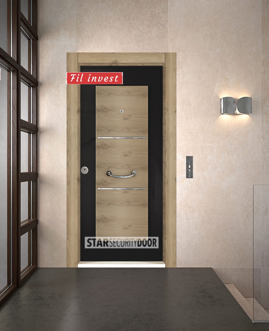 Врата Star Security Door серия Smart модел SM5112 Черен асос - FIL Invest
