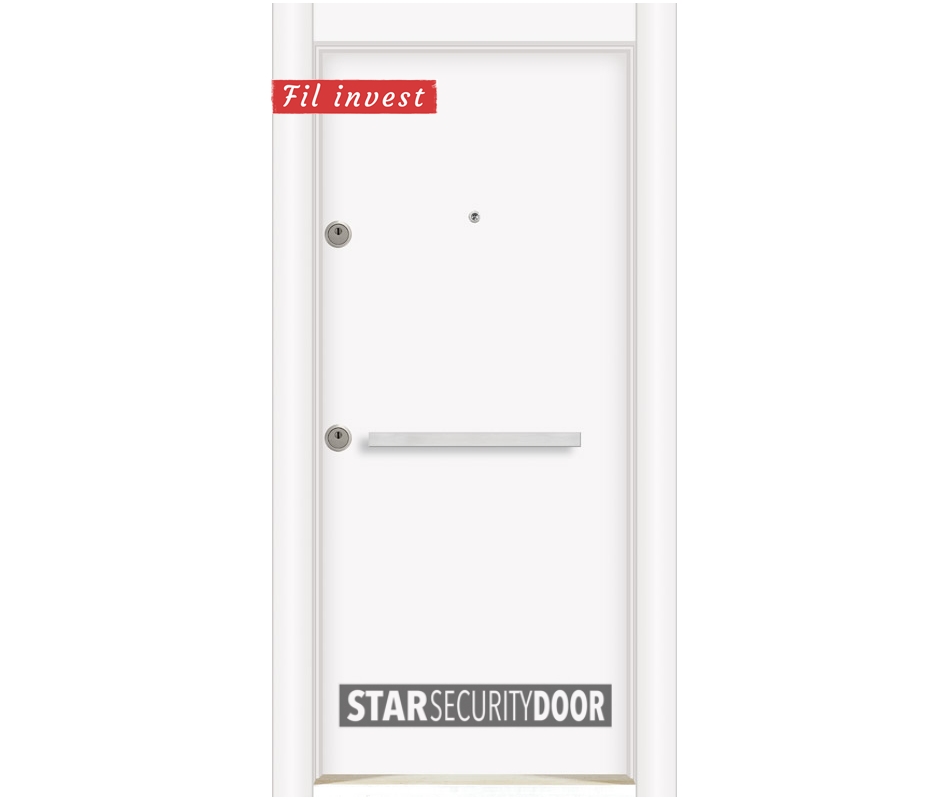 Врата Star Security Door серия Outdoor модел LP Бял - FIL Invest