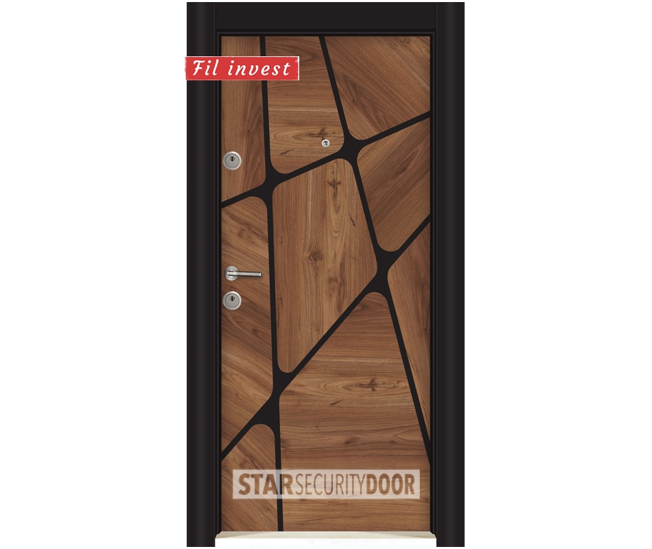 Врата Star Security Door серия Outdoor модел UV 103 Орех